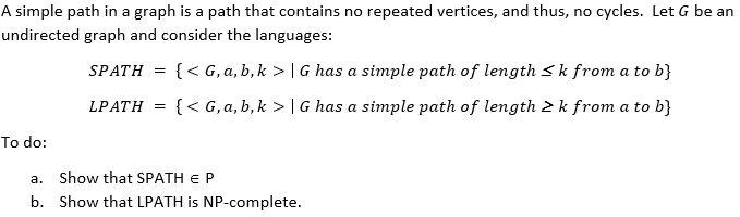 Solved A simple path in a graph is a path that contains no | Chegg.com