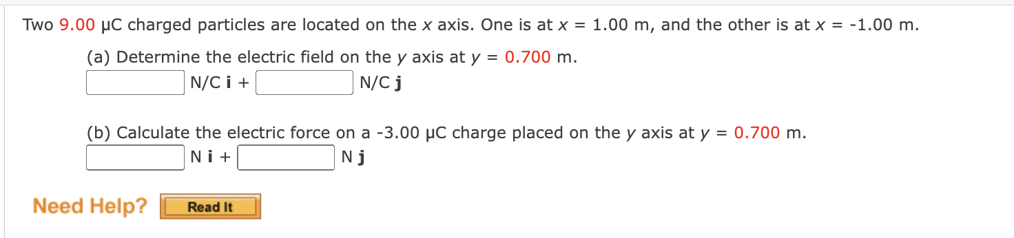 Solved Two 9.00μC ﻿charged particles are located on the x | Chegg.com