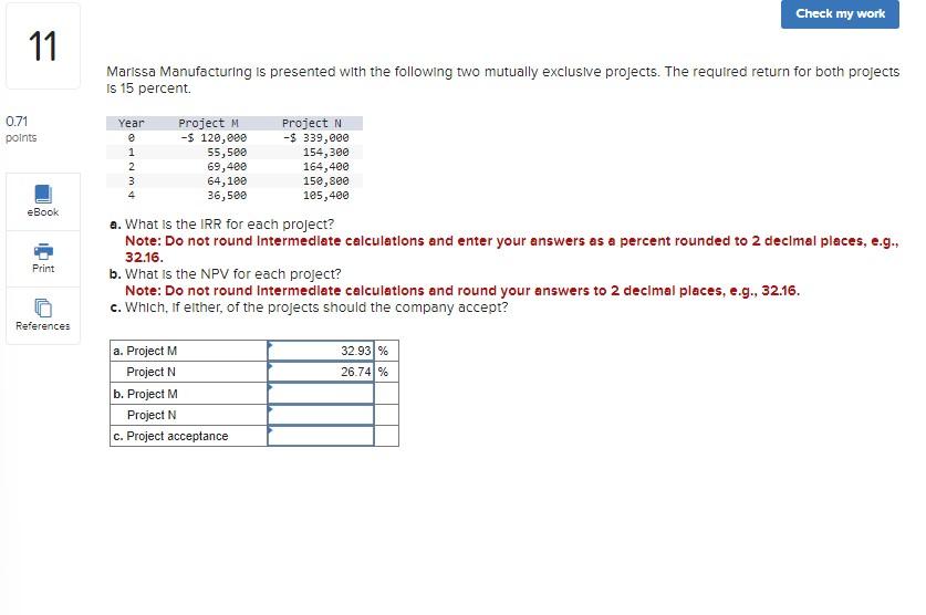 Solved Marissa Manufacturing is presented with the following | Chegg.com