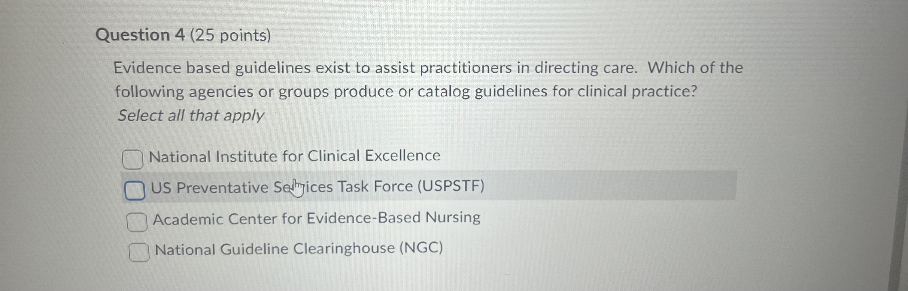 Solved Evidence based guidelines exist to assist | Chegg.com