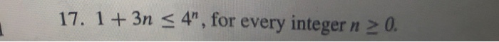 Solved 17. 1+ 3n = 4", for every integer n 20. 19. n?