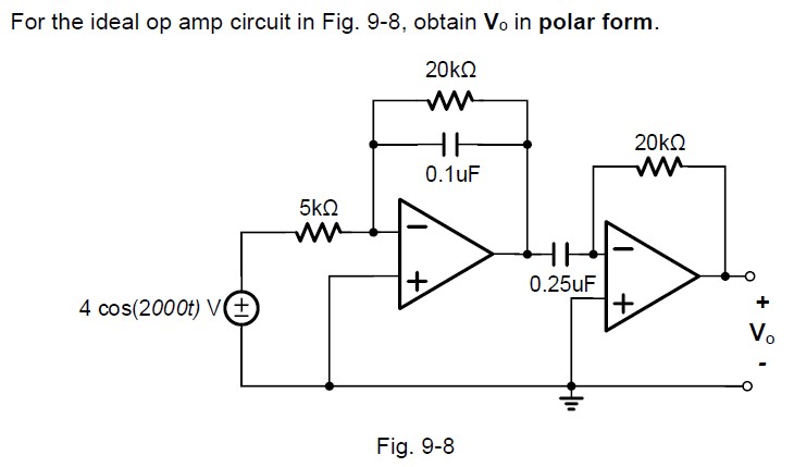 Solved For the ideal op amp circuit in Fig. 9-8, ﻿obtain V0 | Chegg.com