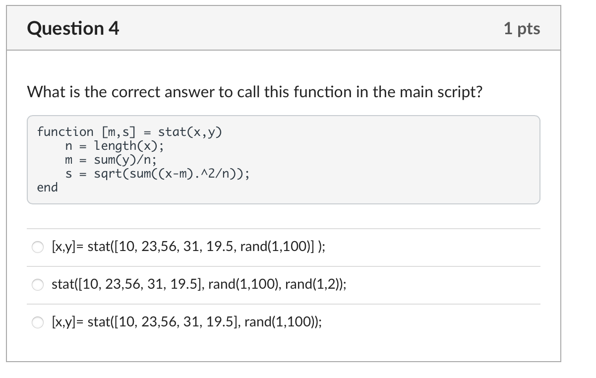 Solved What is a correct function structure? function | Chegg.com