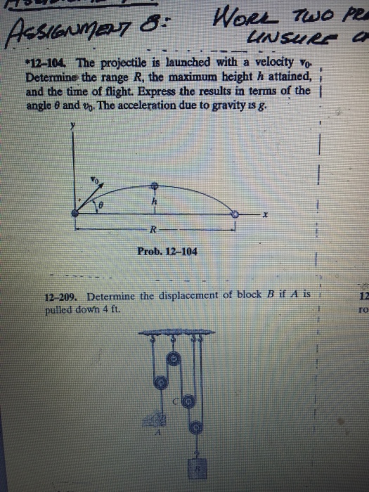 Solved The projectile is launched with a velocity v_0. | Chegg.com