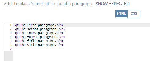 Solved Add the class 'standout" to the fifth paragraph. SHOW | Chegg.com