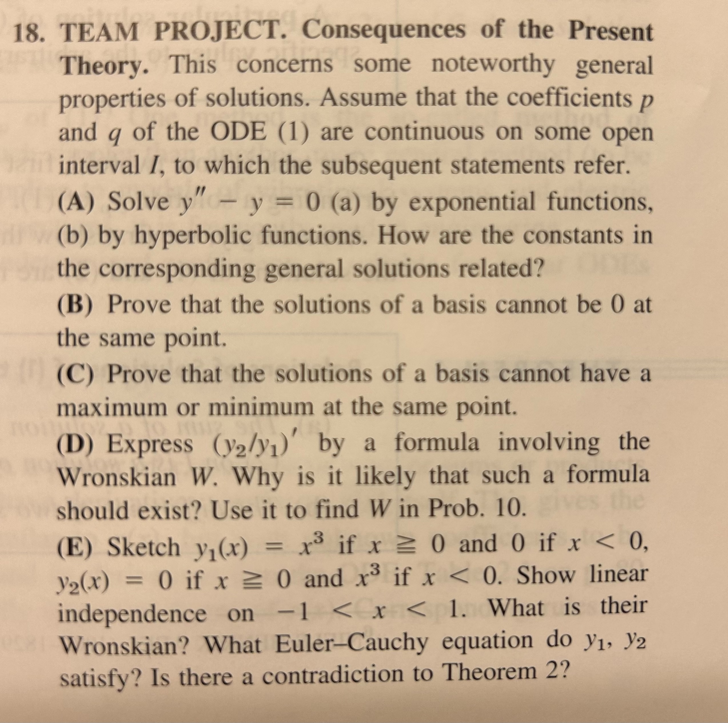 8. TEAM PROJECT. Consequences of the Present Theory. | Chegg.com