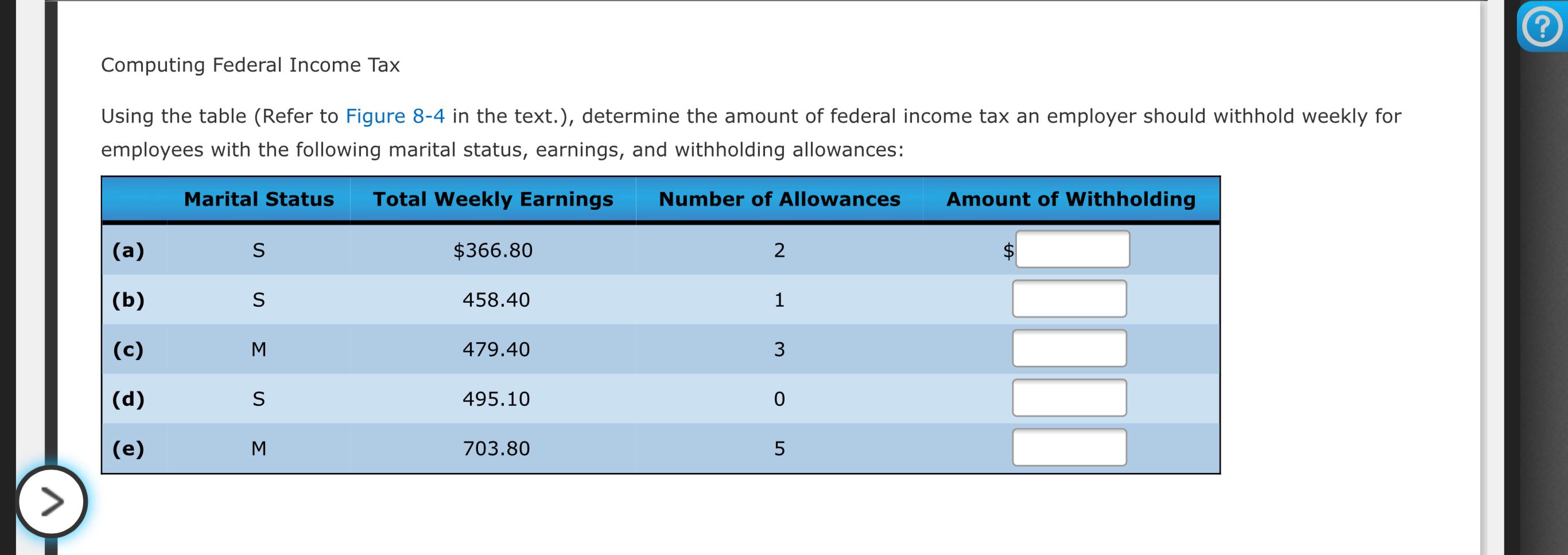 ? Computing Federal Income Tax Using the table (Refer | Chegg.com