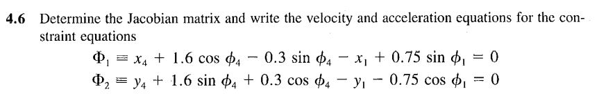 Solved 4.6 Determine the Jacobian matrix and write the | Chegg.com