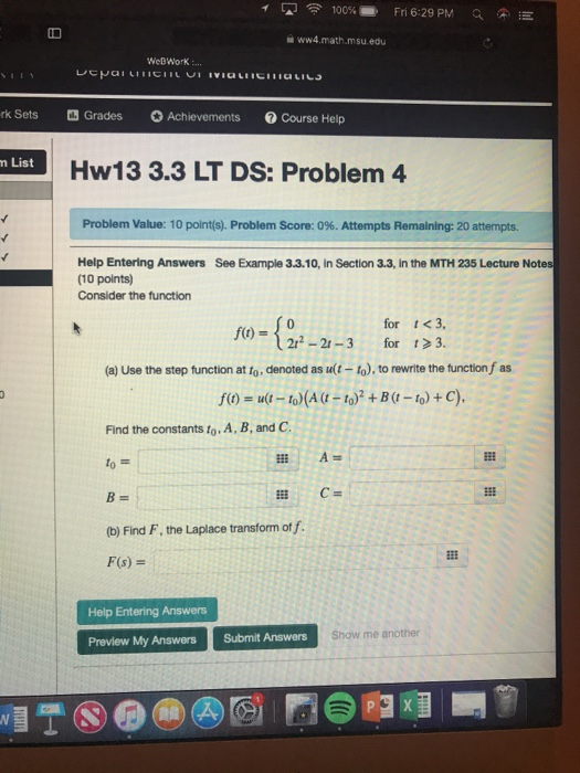 Solved ww4.math.msu.edu WeBWork rk Sets Grades Achievements | Chegg.com