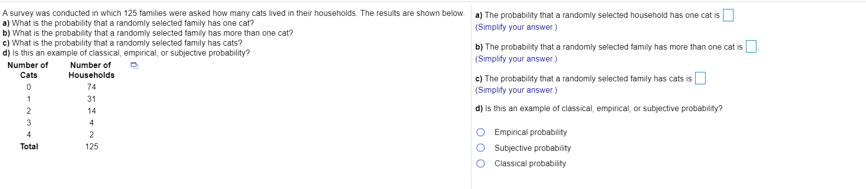 Solved a) The probability that a randomly selected household | Chegg.com