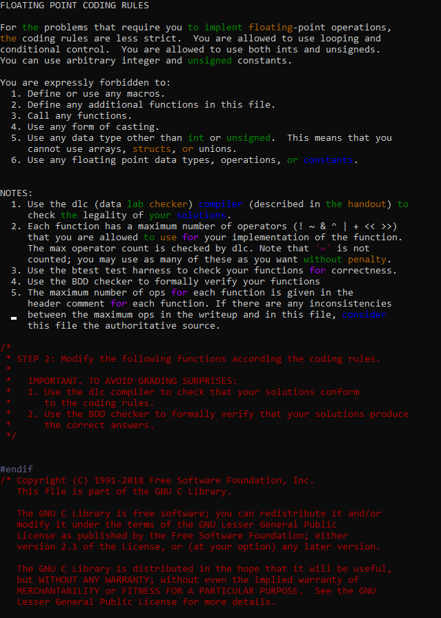 Solved In C please:InstructionsThe bits.c file contains a | Chegg.com
