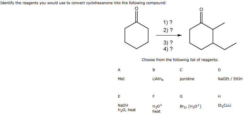 Solved Identify the reagents you would use to convert | Chegg.com