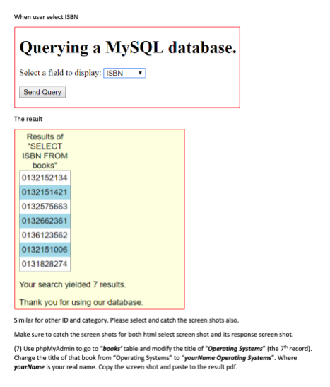 Solved Need help with this please include PHP, HTML and also | Chegg.com