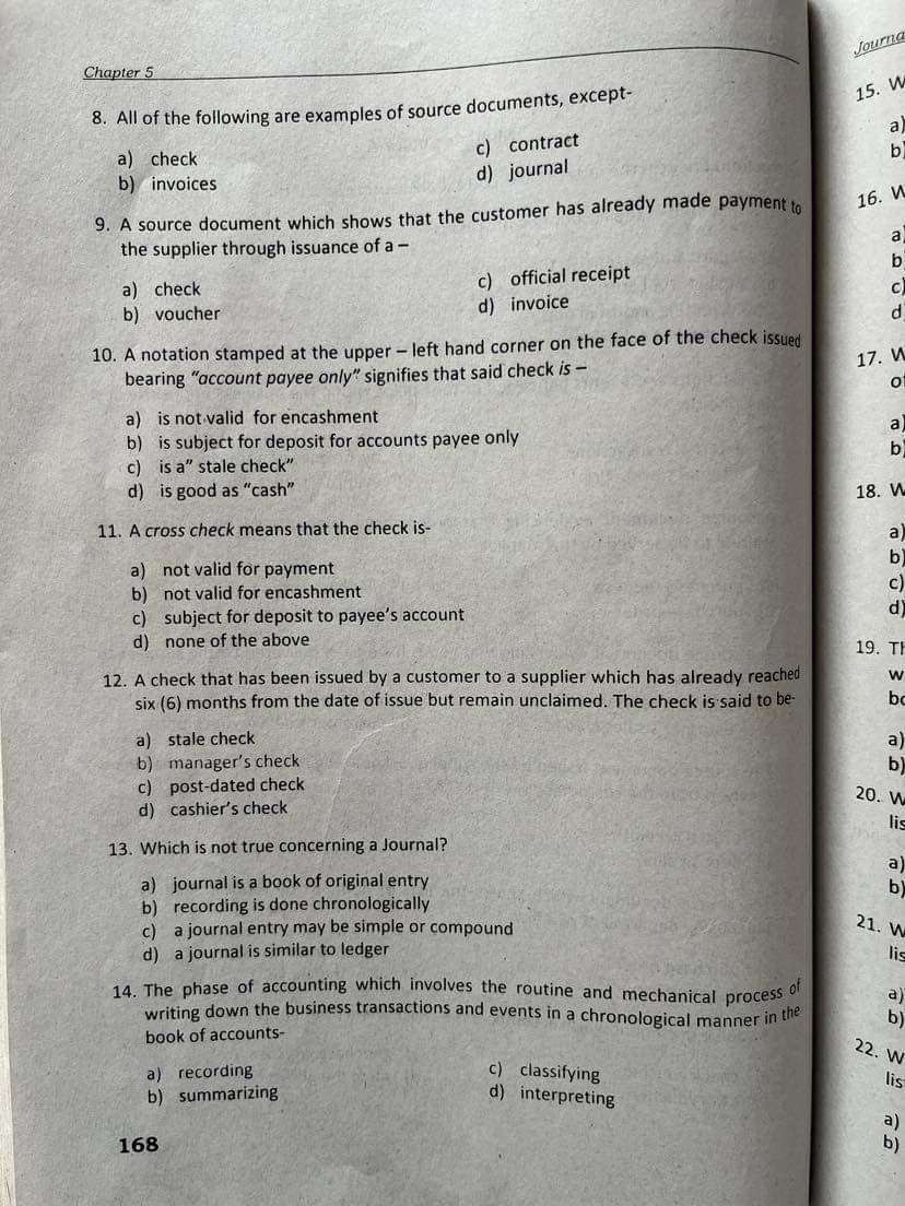 Solved Instruction: Encircle the letter of the correct | Chegg.com