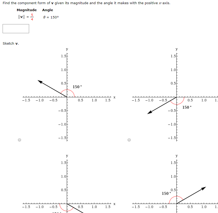 Solved Find the component form of v given its magnitude and | Chegg.com