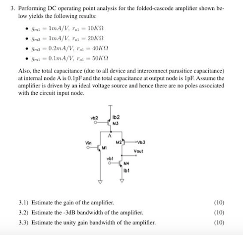 3. Performing DC operating point analysis for the | Chegg.com