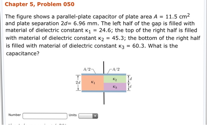 Solved The figure shows a parallel-plate capacitor of plate | Chegg.com