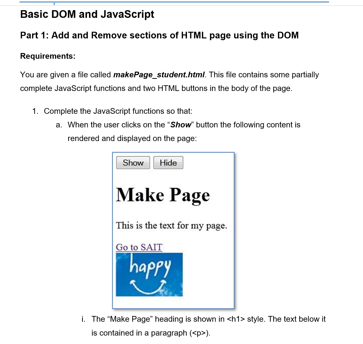 Solved Show me the steps to solve Basic DOM and | Chegg.com