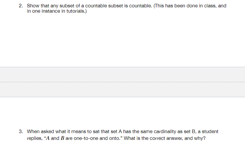 Solved 2. Show that any subset of a countable subset is | Chegg.com