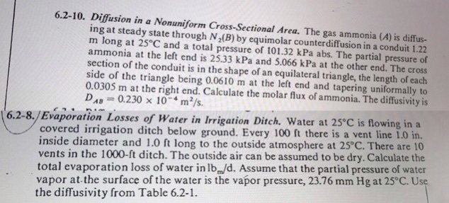 Solved Diffusion in a Nonuniform Cross-Sectional Area. The | Chegg.com