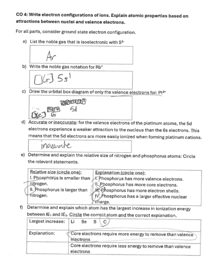 Solved Co 4 Write Electron Configurations Of Ions Explain