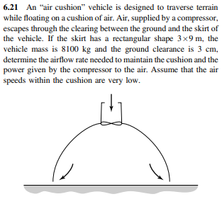 Solved 6.21 An "air cushion" vehicle is designed to traverse | Chegg.com