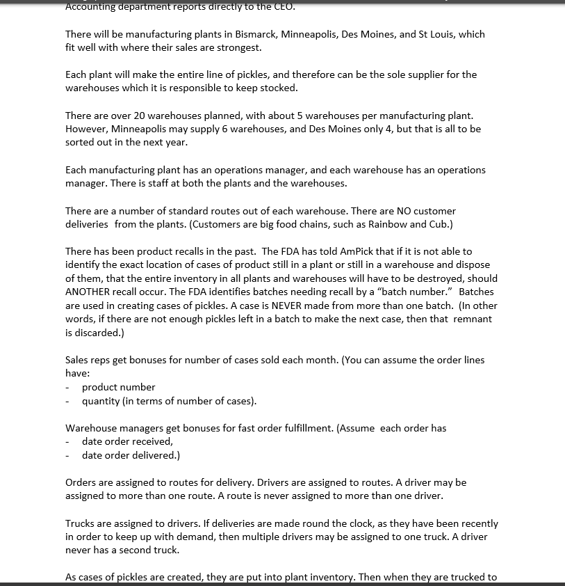 Solved Homework 3 - High Level ERD-American Pickle Company | Chegg.com