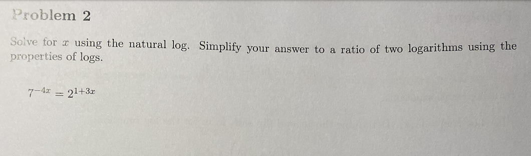 Solved Solve for x using the natural log. Simplify your | Chegg.com
