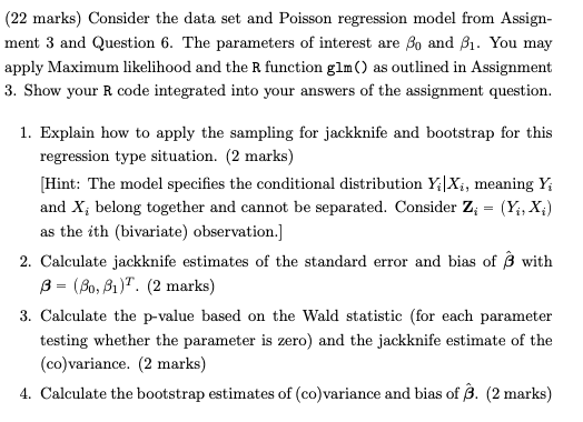 (22 marks) Consider the data set and Poisson | Chegg.com
