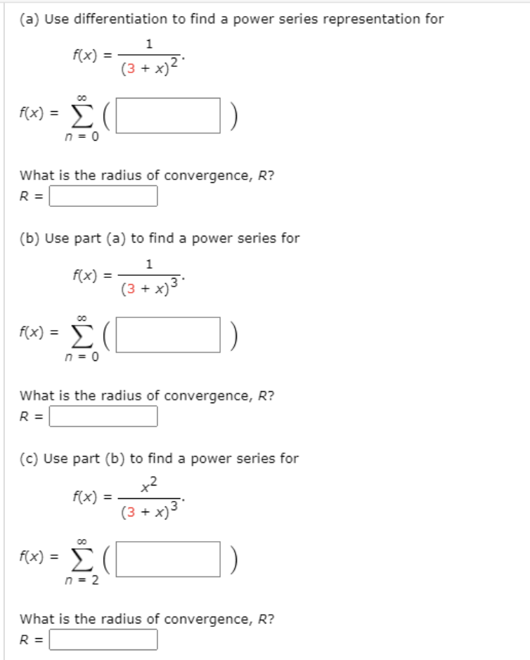 Solved (a) Use differentiation to find a power series | Chegg.com