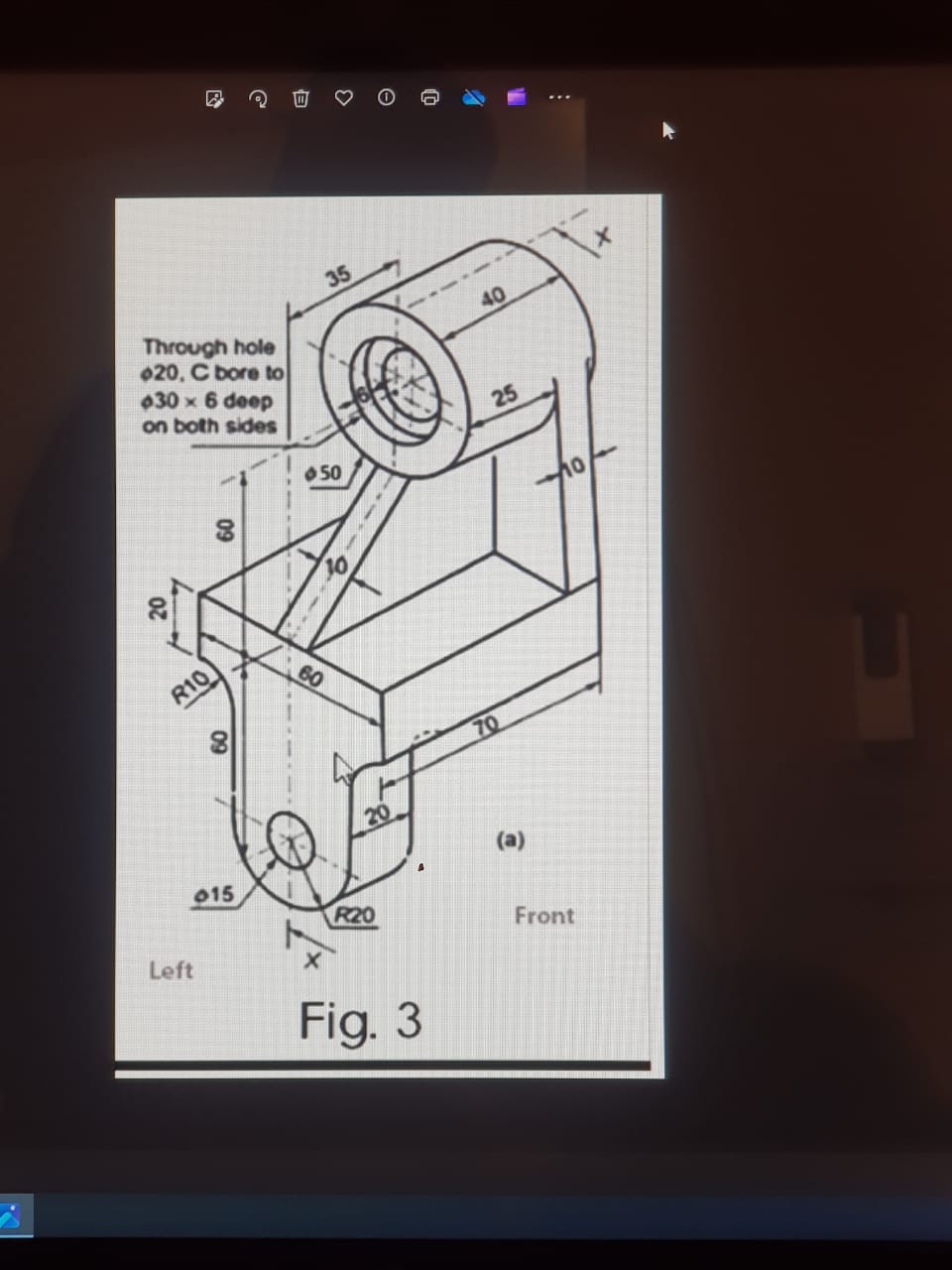 Solved draw the top,front and full sectionned view | Chegg.com
