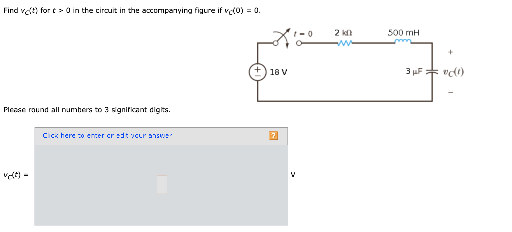 Solved Find vct) for t> 0 in the circuit in the accompanying | Chegg.com