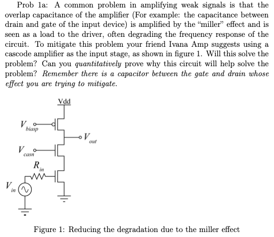 Solved Prob la: A common problem in amplifying weak signals | Chegg.com