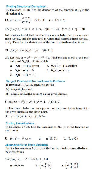 Solved Finding Directional Derivatives In Exercises 11-18, | Chegg.com