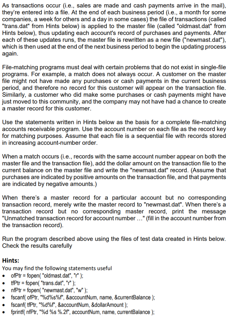 Solved Write a simple program to create some test data for | Chegg.com