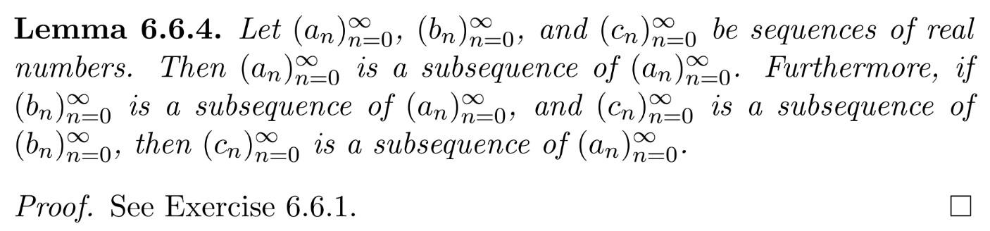 Solved Lemma 6.6.4. Let (an)n=0∞,(bn)n=0∞, and (cn)n=0∞ be | Chegg.com