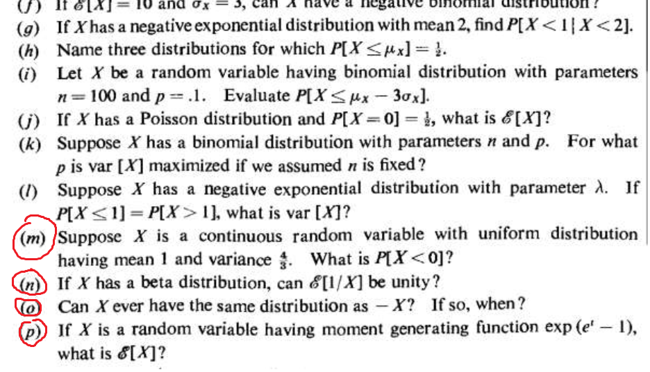 Solved and ox in A 0 It! (g) If X has a negative exponential | Chegg.com
