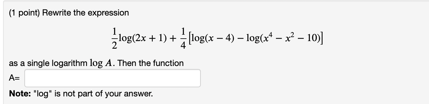 Solved (1 point) Rewrite the expression | Chegg.com