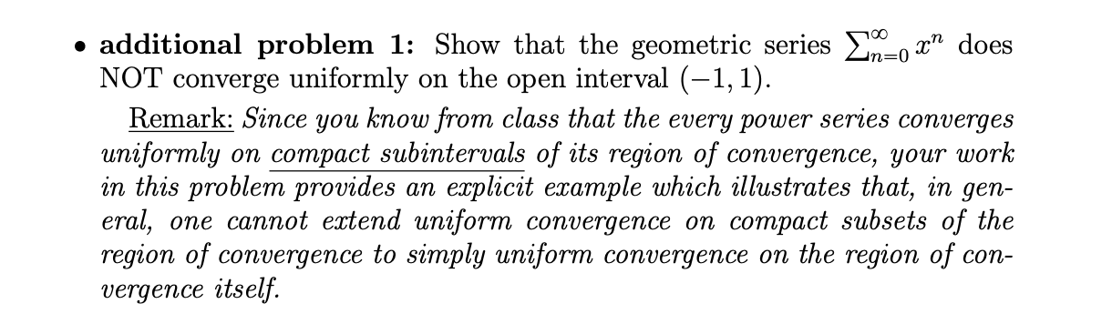 Solved п 0 • additional problem 1: Show that the geometric | Chegg.com