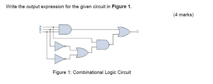 Solved Write the output expression for the given circuit in | Chegg.com