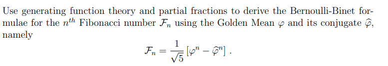 Solved Use generating function theory and partial fractions | Chegg.com