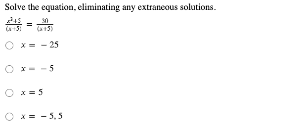 Solved Solve the equation, eliminating any extraneous | Chegg.com