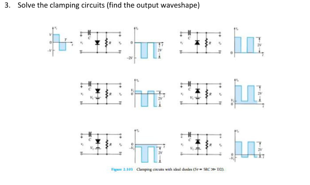 Solved 3. Solve the clamping circuits (find the output | Chegg.com