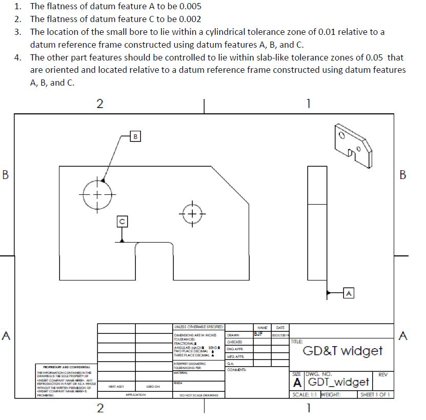 Solved The flatness of datum feature A to be 0.005 1. The | Chegg.com