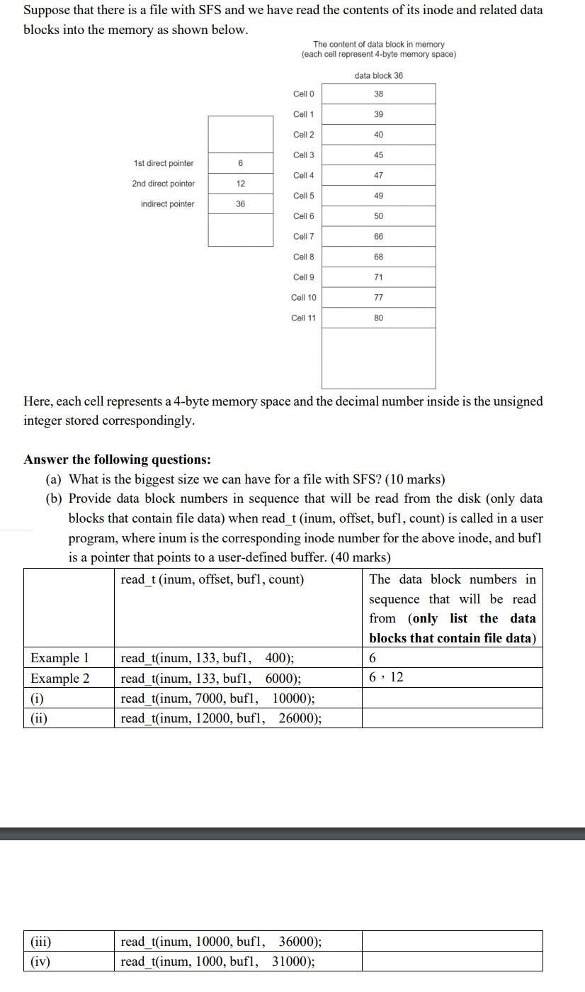 Solved Suppose that there is a file with SFS and we have | Chegg.com