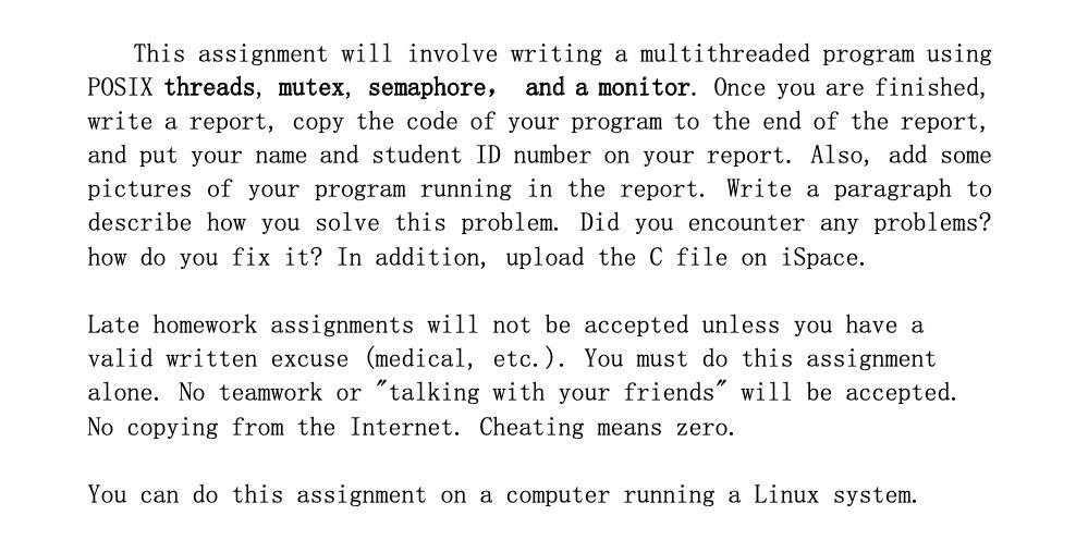 Solved This assignment will involve writing a multithreaded | Chegg.com
