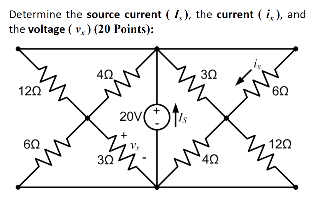 Solved Determine the source current ( Is ), the current ( ix | Chegg.com