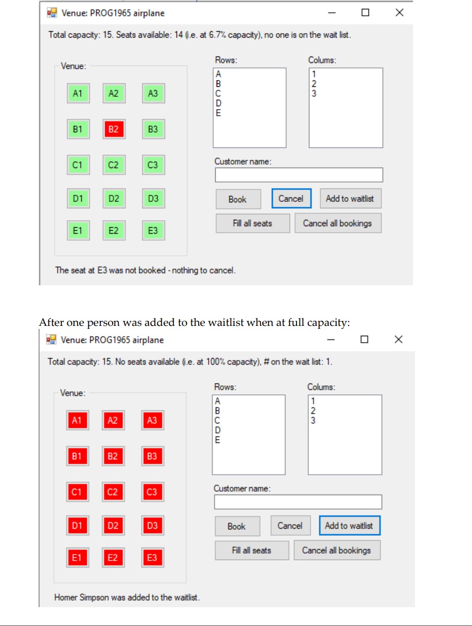 Solved Airline Booking System In this assignment you are to | Chegg.com
