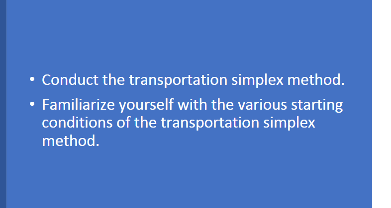 - Conduct the transportation simplex method. - | Chegg.com