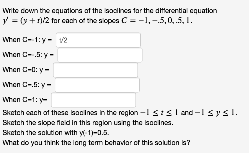 Solved Write down the equations of the isoclines for the | Chegg.com